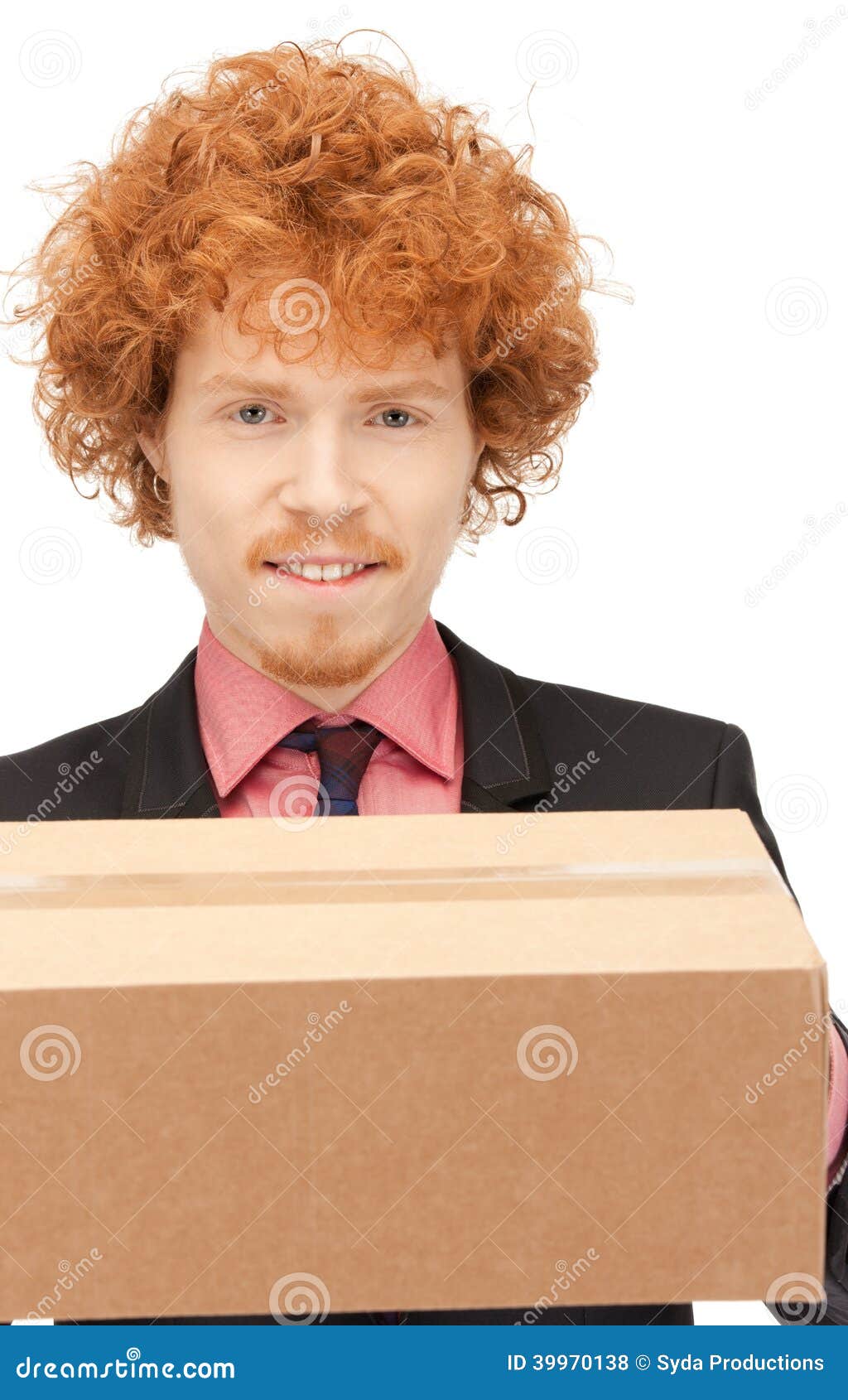 Man with parsel stock photo. Image of order, packaging - 39970138