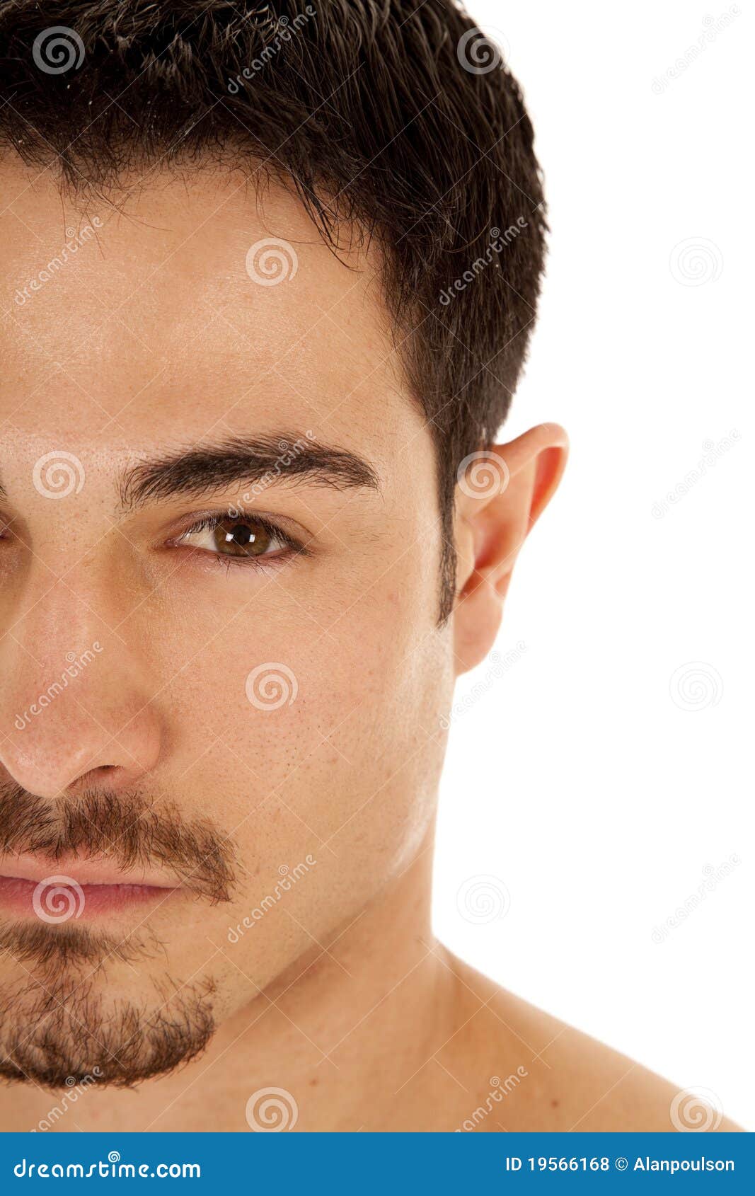 Man partial face serious stock photo. Image of contact - 19566168