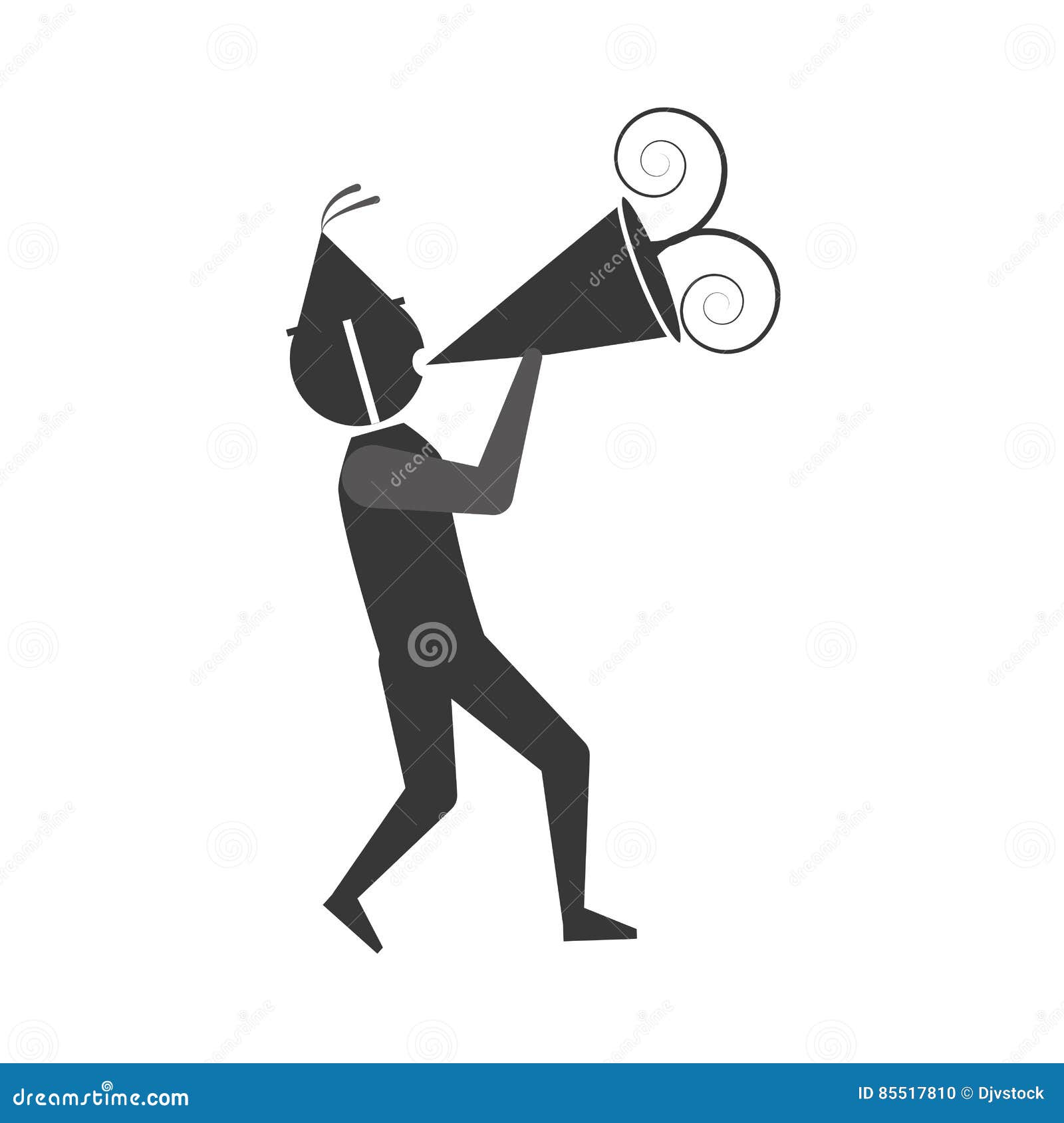 Man with Party Megaphone Icon Stock Illustration - Illustration of ...
