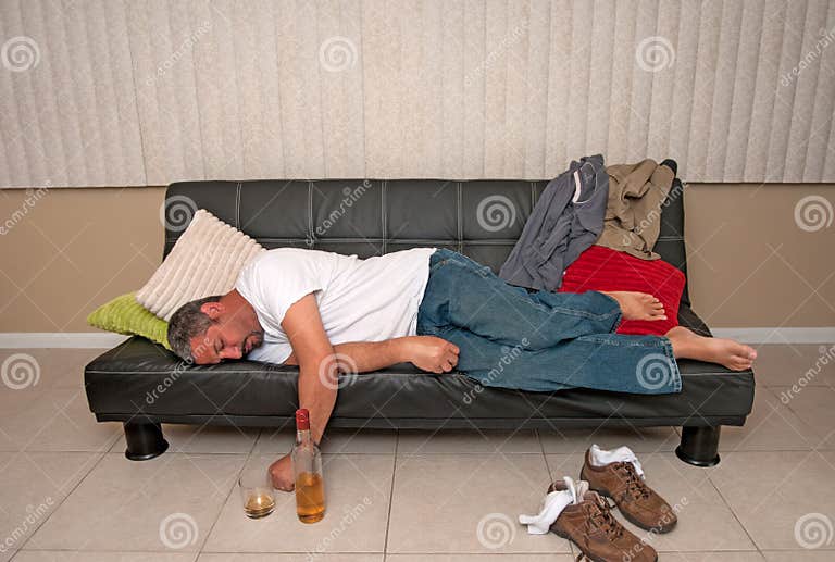Man passed out drunk stock photo. Image of home, addiction - 50740306