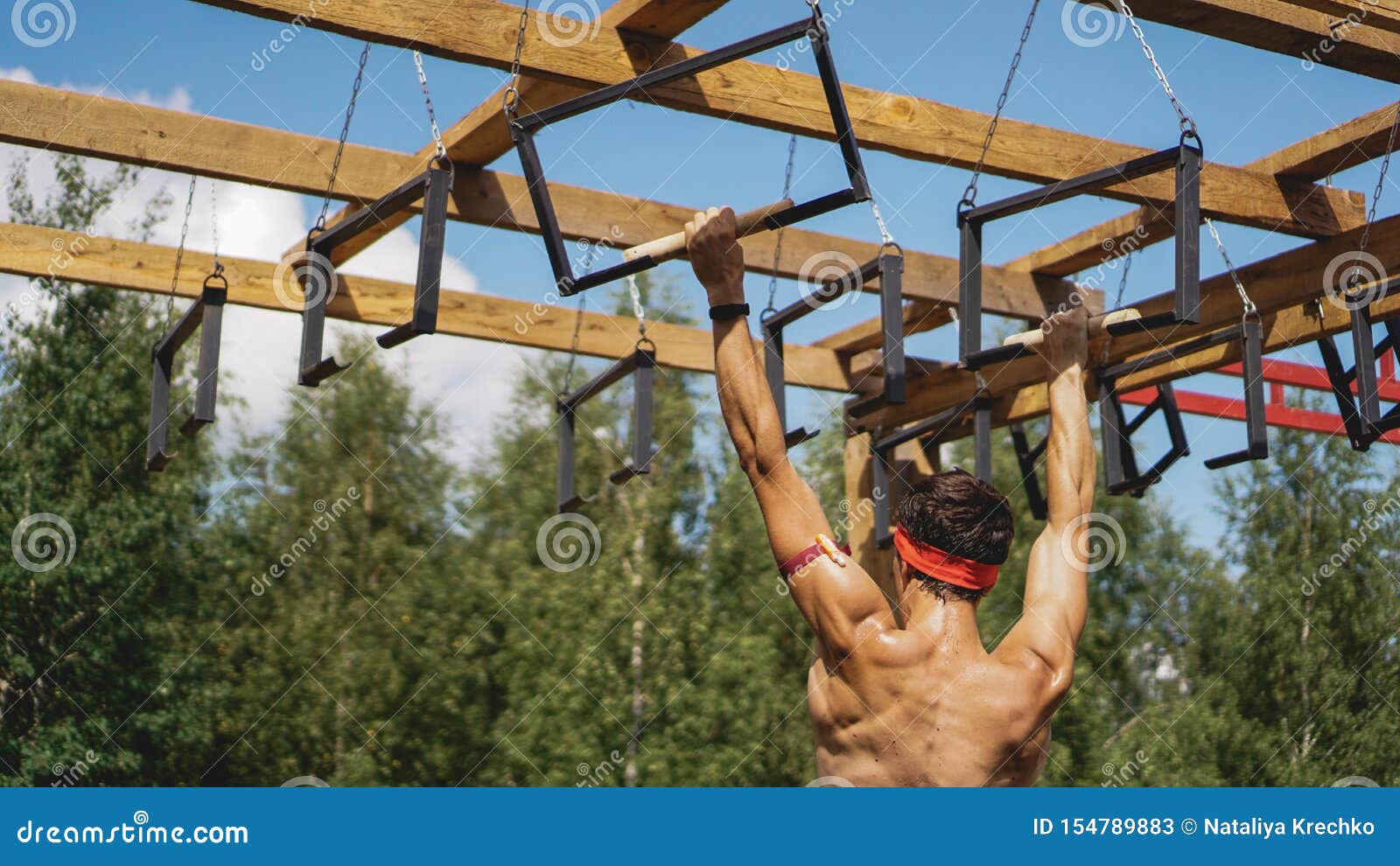 Man Passing through Hurdles during Obstacle Course in Boot Camp Stock ...