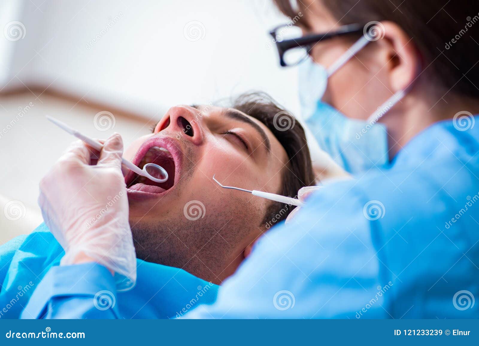 The Man Patient Visiting Dentist for Regular Check-up Stock Image ...