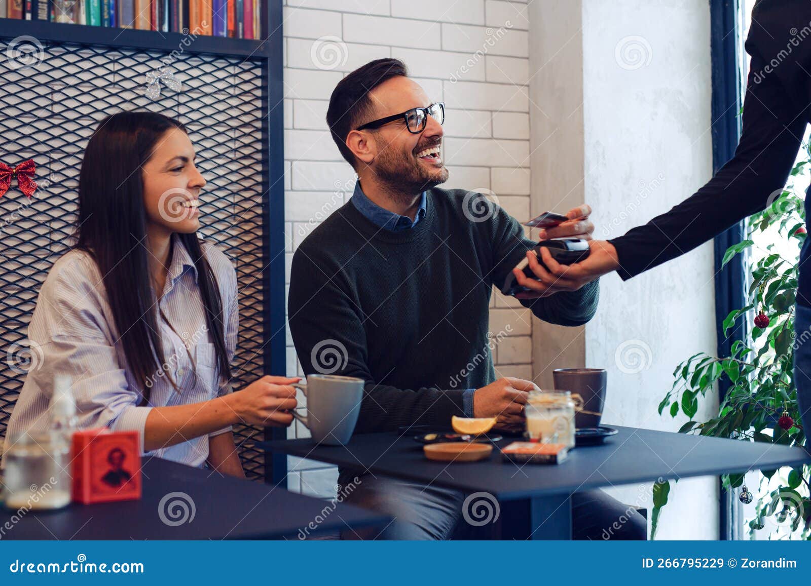 Man Paying Bill at Fancy Restaurant Stock Image - Image of credit ...
