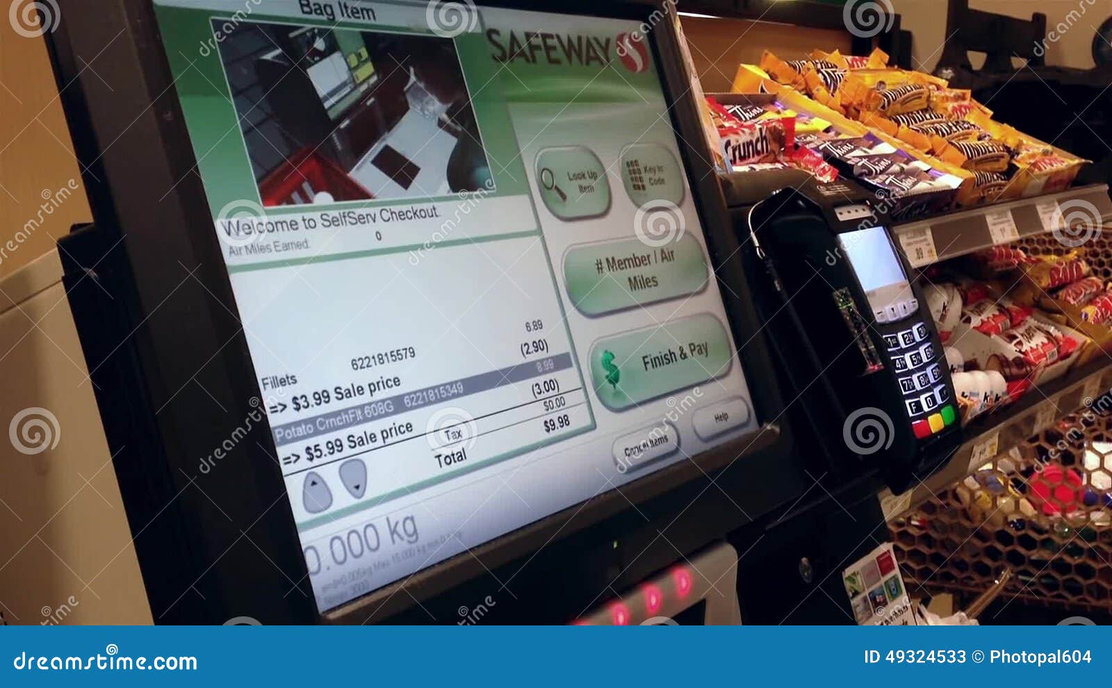 Man Paying Foods at Self Checkout Counter Stock Video - Video of store ...