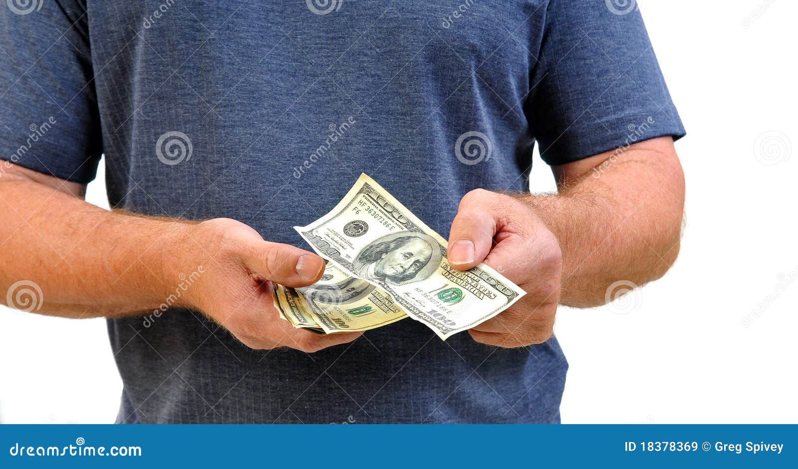 Man Paying with Hundred Dollar Bills Stock Image - Image of payment ...
