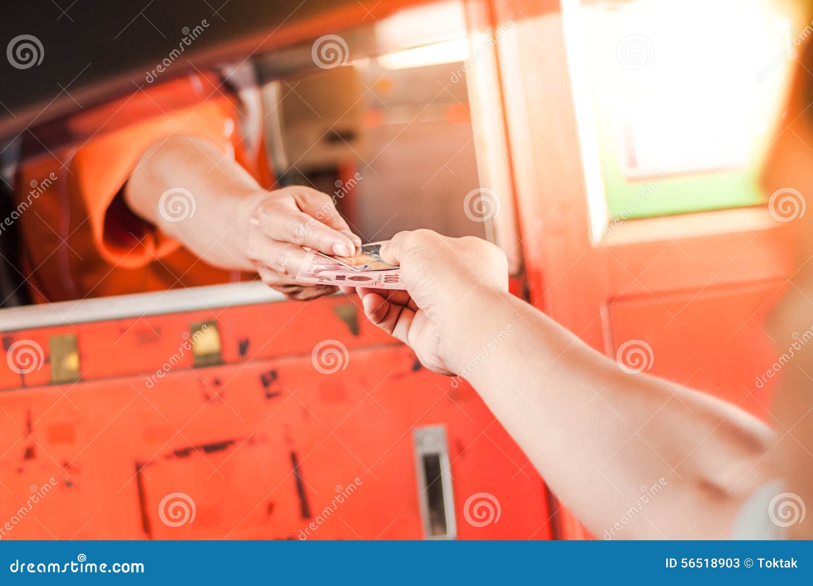 Man Paying Money at Toll Booth Stock Image - Image of entrance, price ...