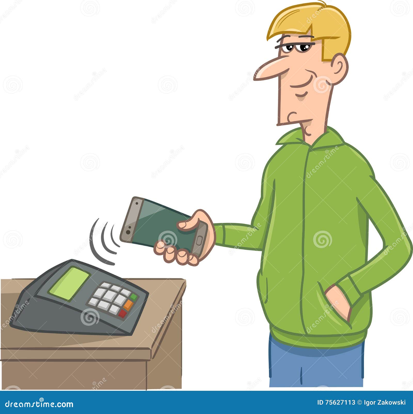 Man Paying with Smart Phone Stock Vector - Illustration of electronics ...