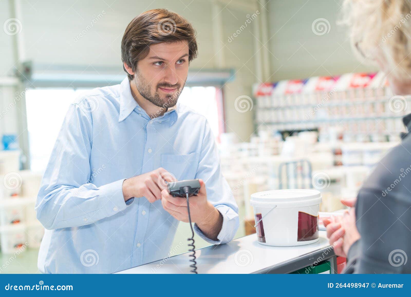 Man pays in hardware store stock image. Image of homework - 264498947