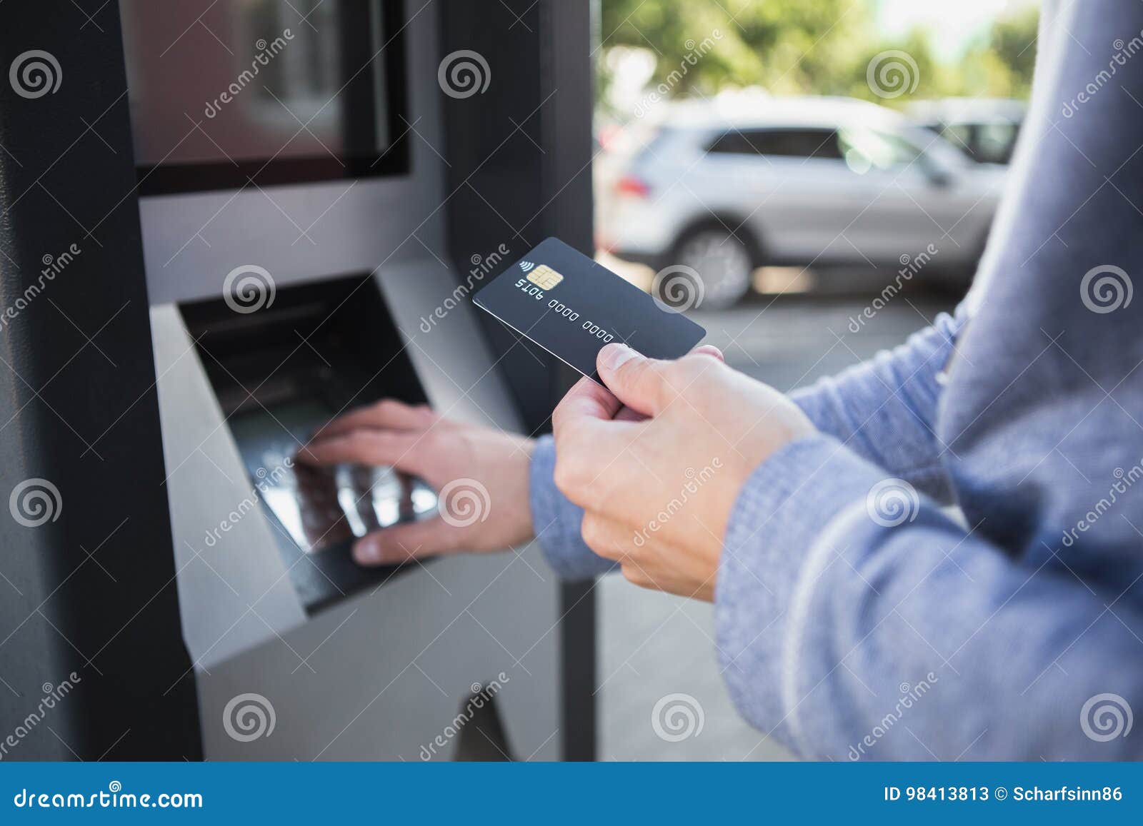 Man pays for parking stock image. Image of street, permit - 98413813