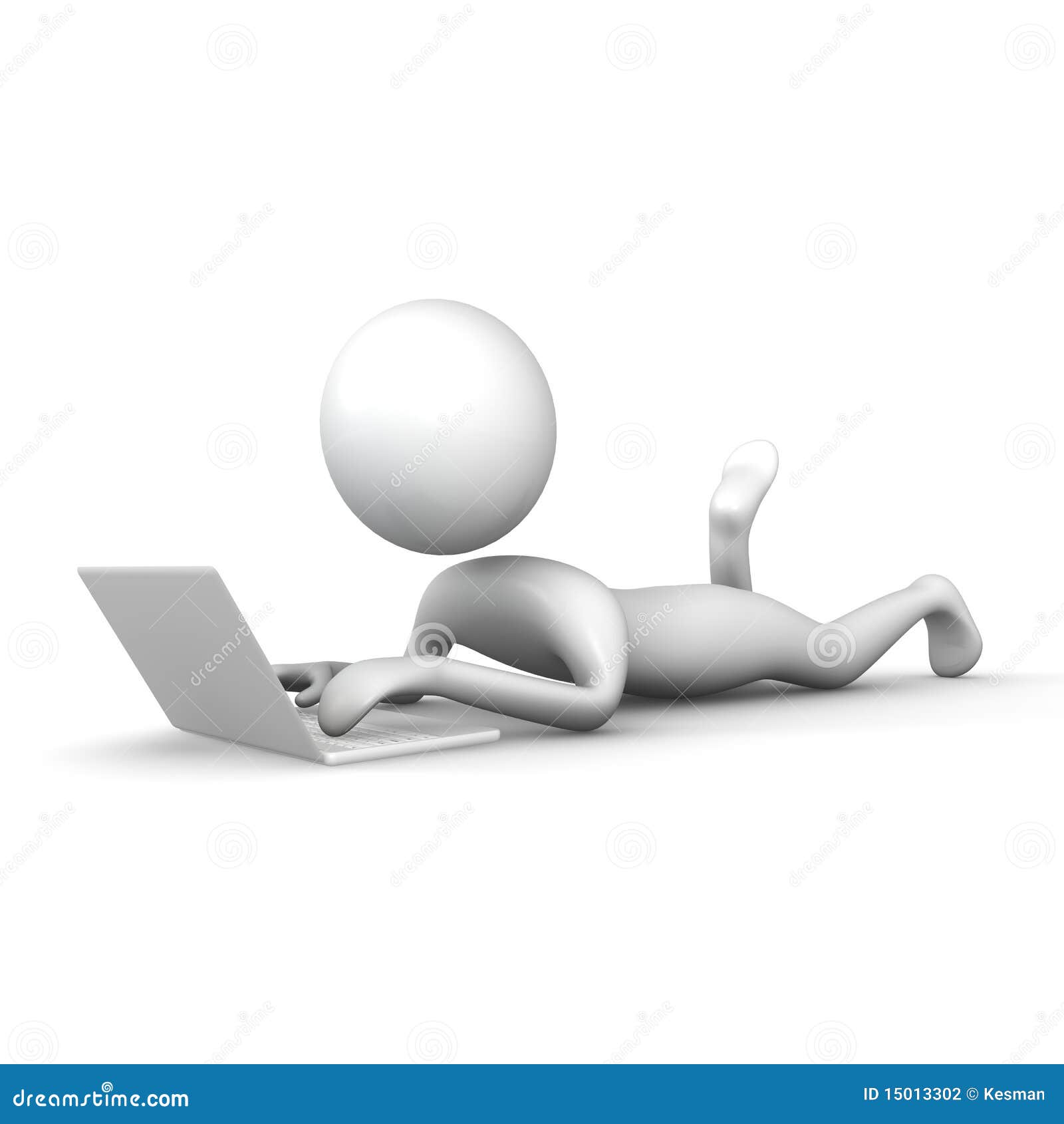 Man with PC on Floor. Computer Confidence Stock Illustration ...