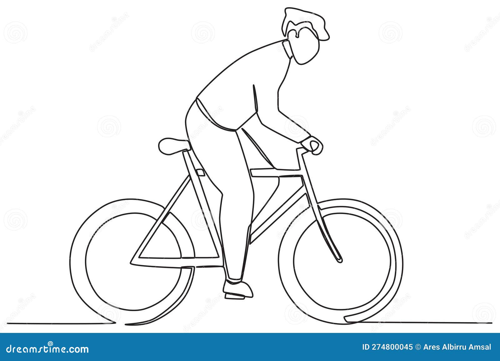 A Man Pedals a Bicycle Fast Stock Vector - Illustration of cycle ...