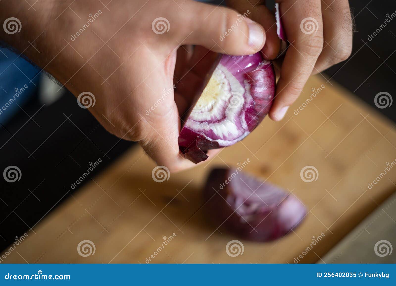 Man Peeling Red Onion Close Up Stock Image - Image of health ...