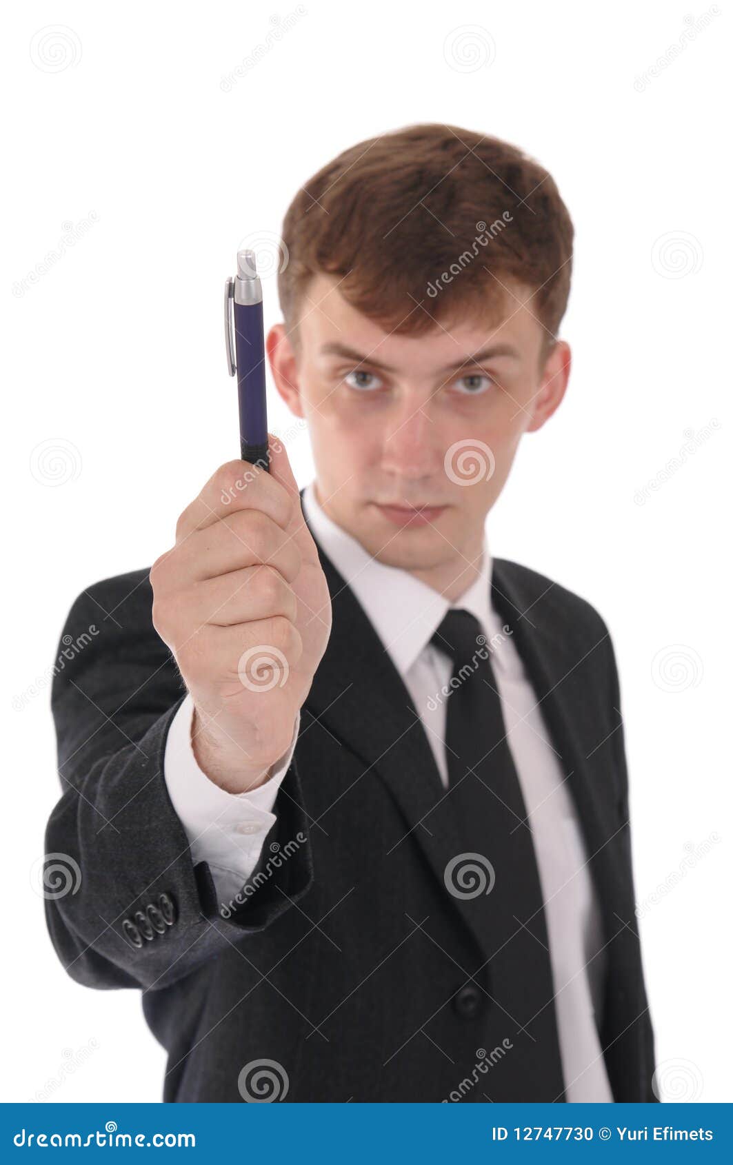 Man with pen stock photo. Image of business, shirt, youth - 12747730