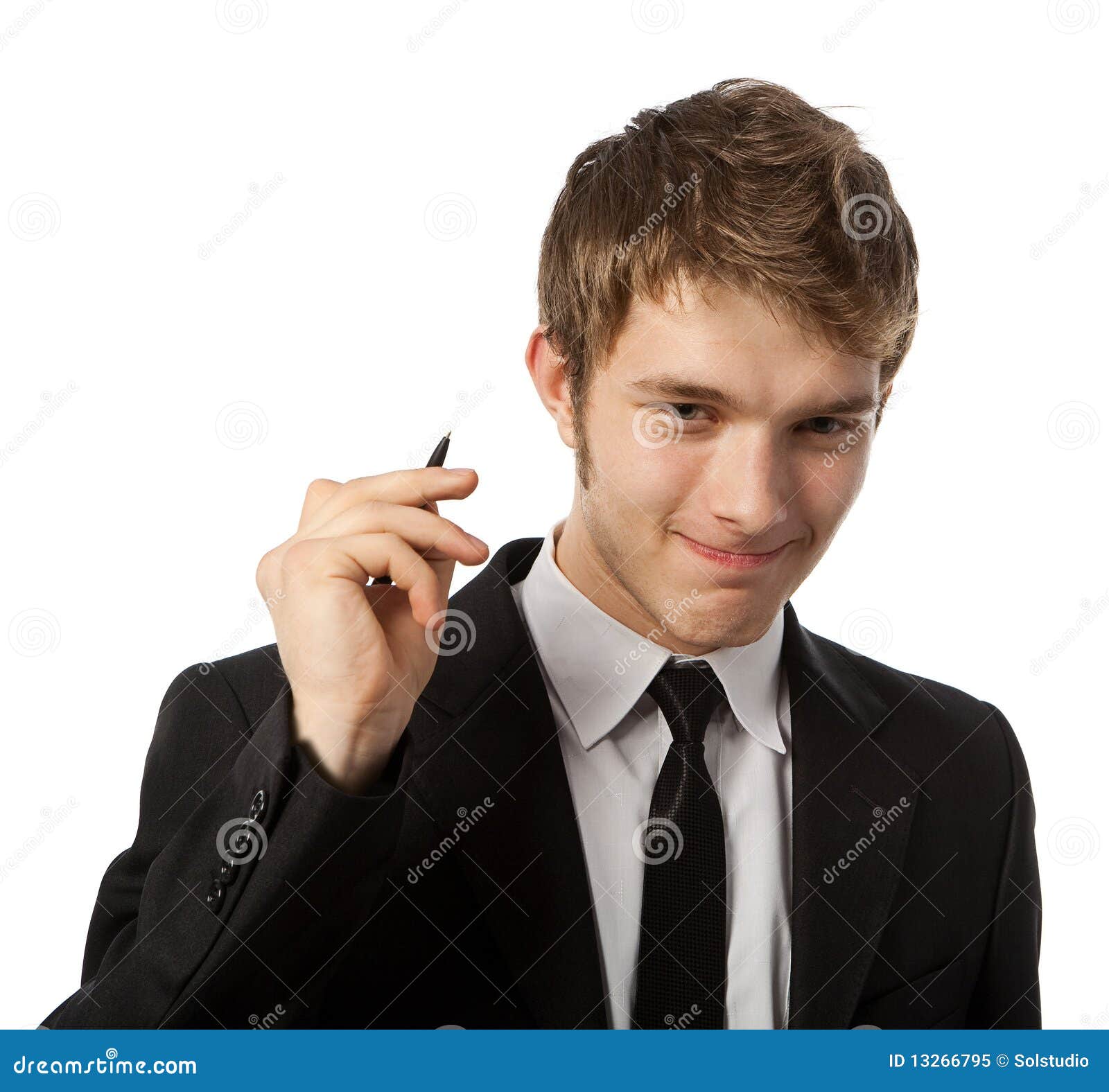 Man with a pen stock image. Image of person, adults, cheerful - 13266795
