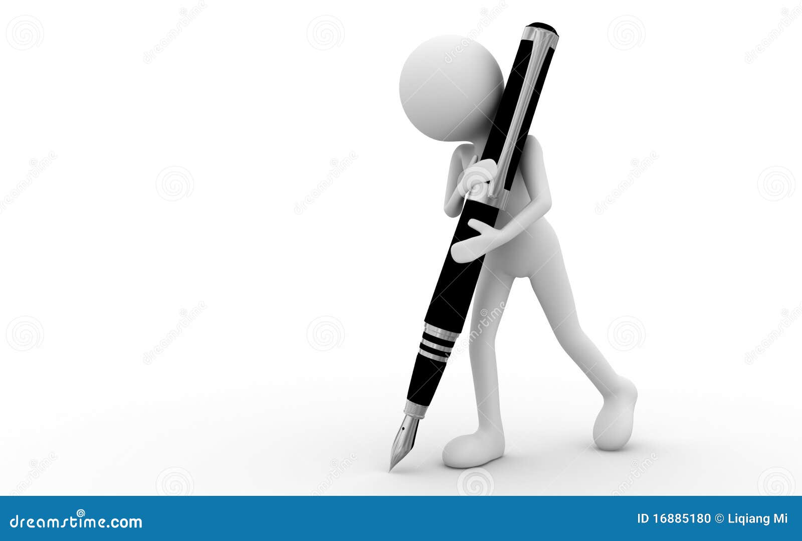 Man and pen stock illustration. Illustration of people - 16885180