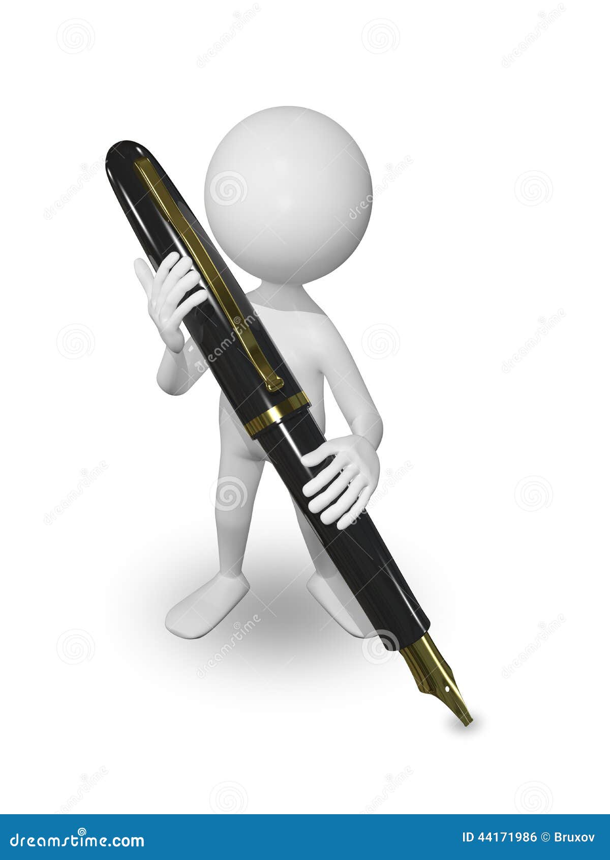Man with pen stock illustration. Illustration of abstract - 44171986