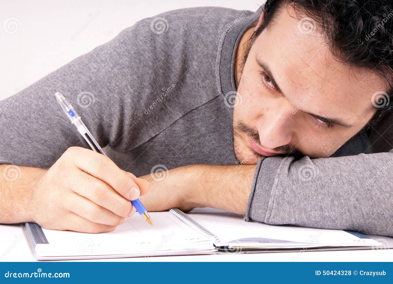Man with pen stock photo. Image of student, portrait - 50424328