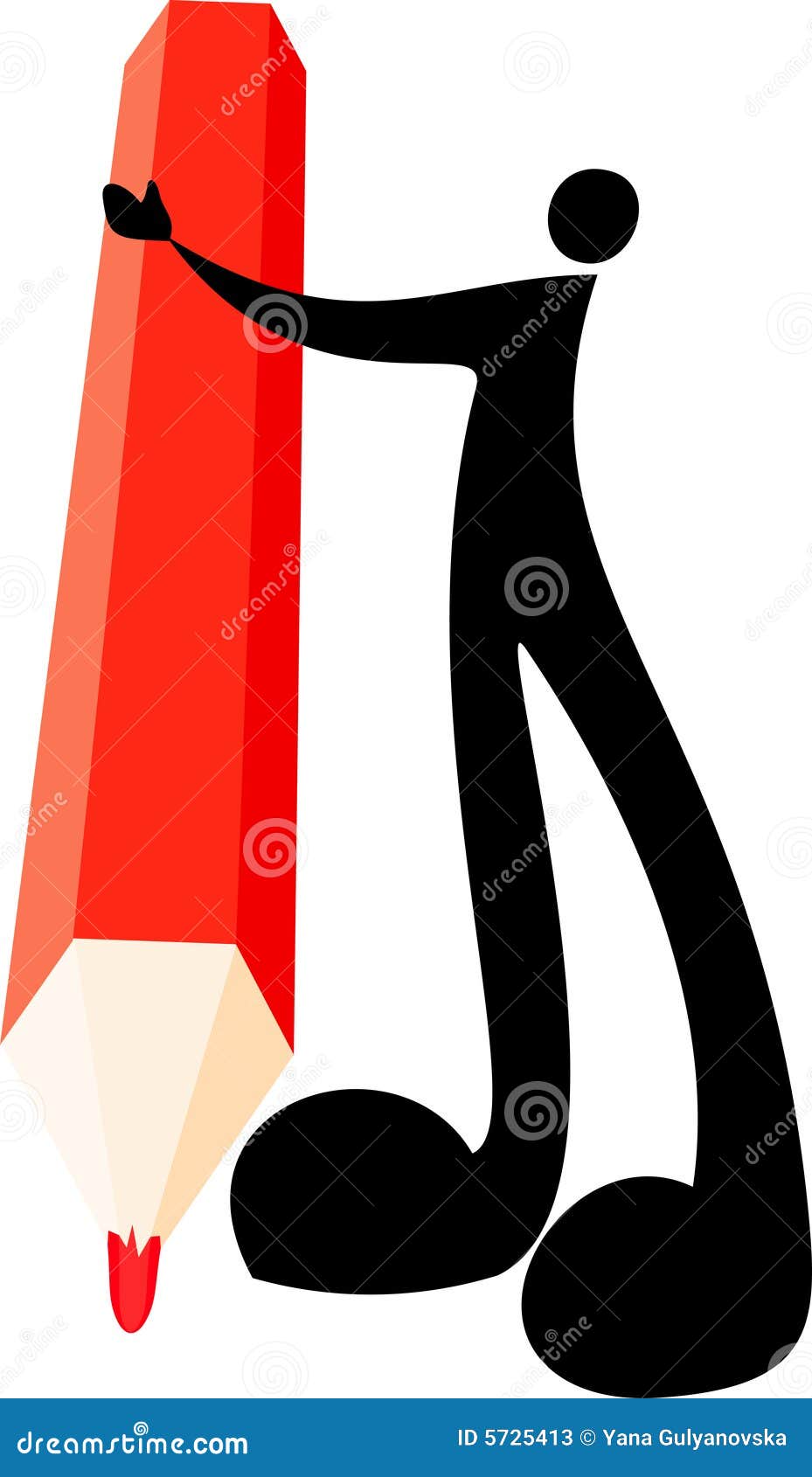 Man and pencil sign stock vector. Illustration of design - 5725413