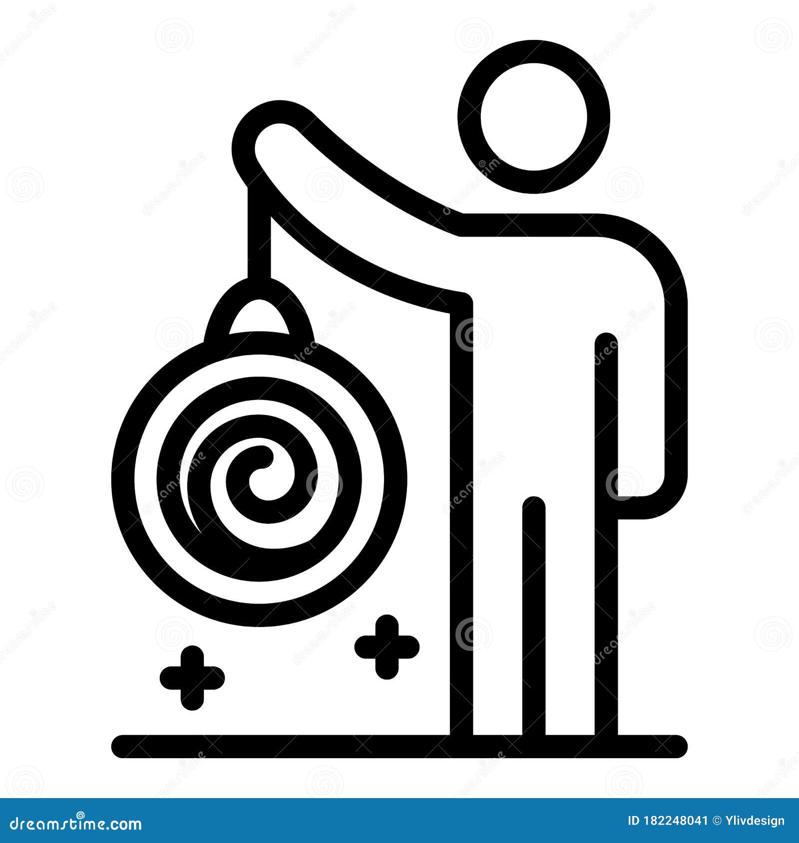 Man with a Pendulum Icon, Outline Style Stock Vector - Illustration of ...