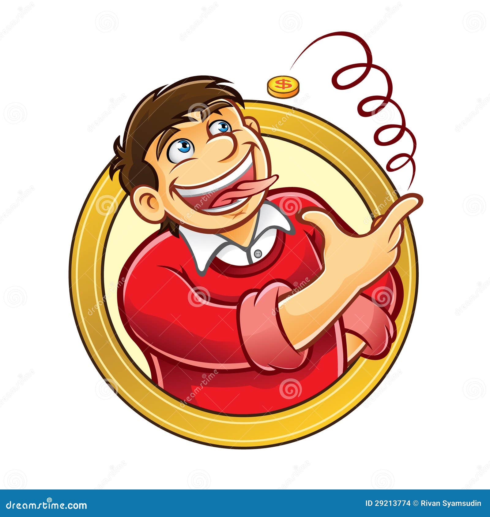 Man with Penny stock vector. Illustration of economy - 29213774