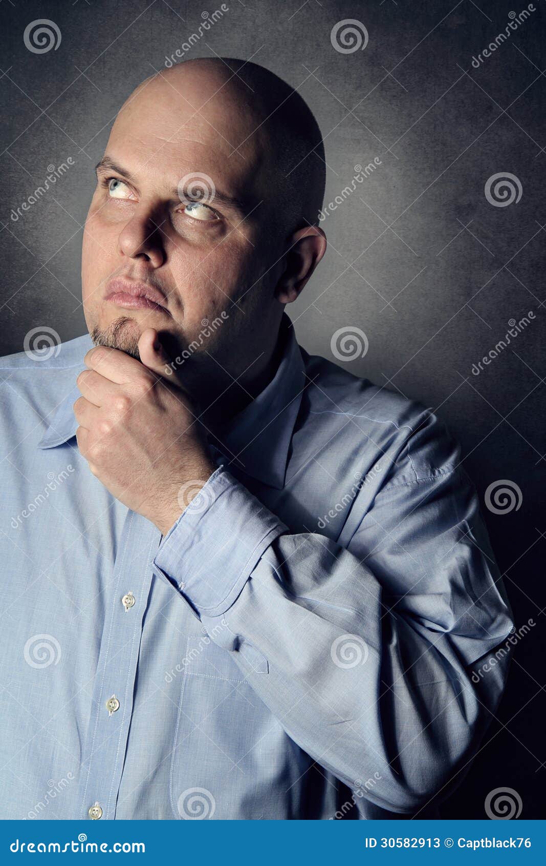 Man with Pensive Expression Stock Image - Image of look, pensive: 30582913