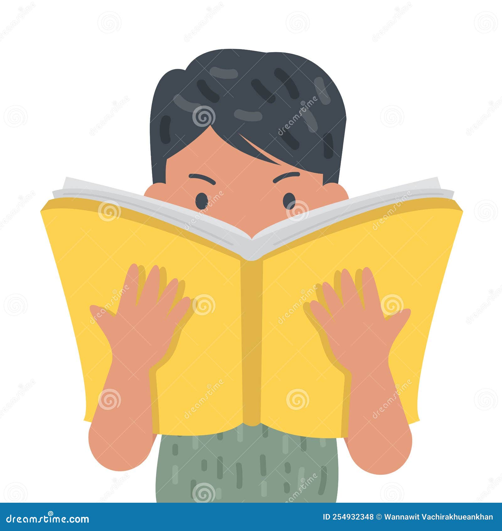 Man People Reading a Book Vector Stock Vector - Illustration of concept ...