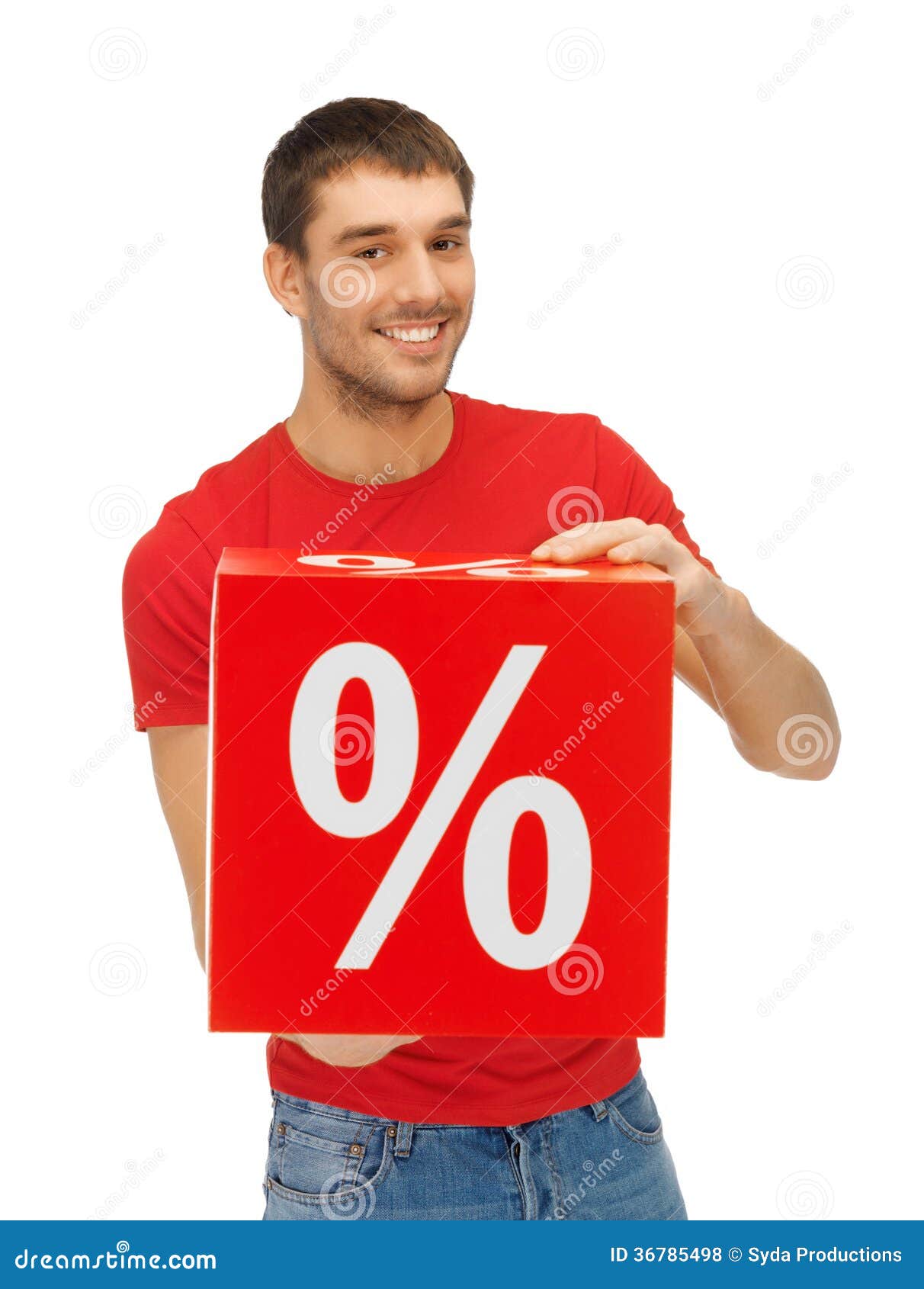Man with percent sign stock photo. Image of handsome - 36785498