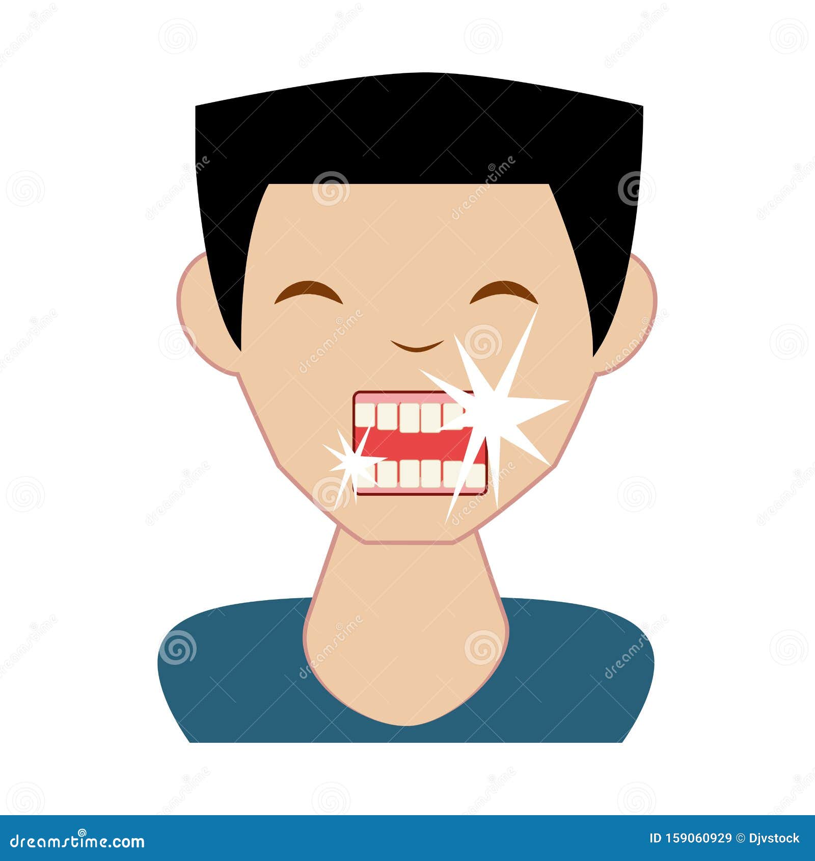 Man with Perfect Teeth Vector Illustration Stock Illustration ...