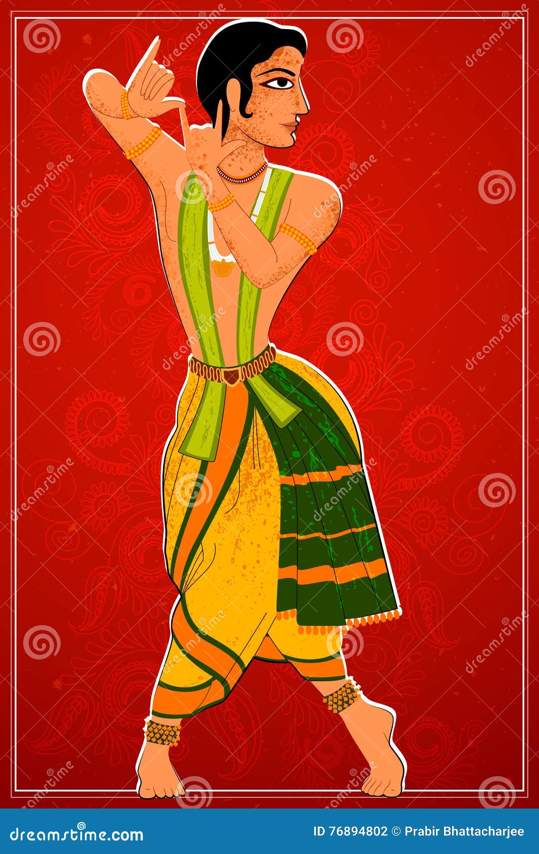 Man Performing Bharatanatyam Classical Dance of Tamil Nadu, India Stock ...