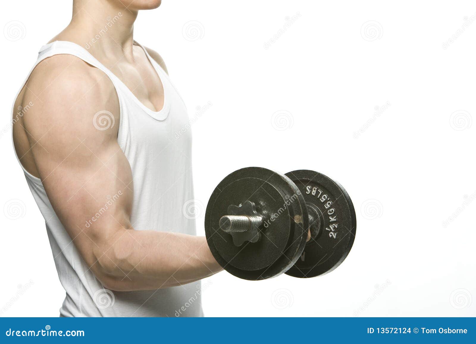 Man Performing a Dumbbell Curl Stock Photo - Image of move, kilograms ...