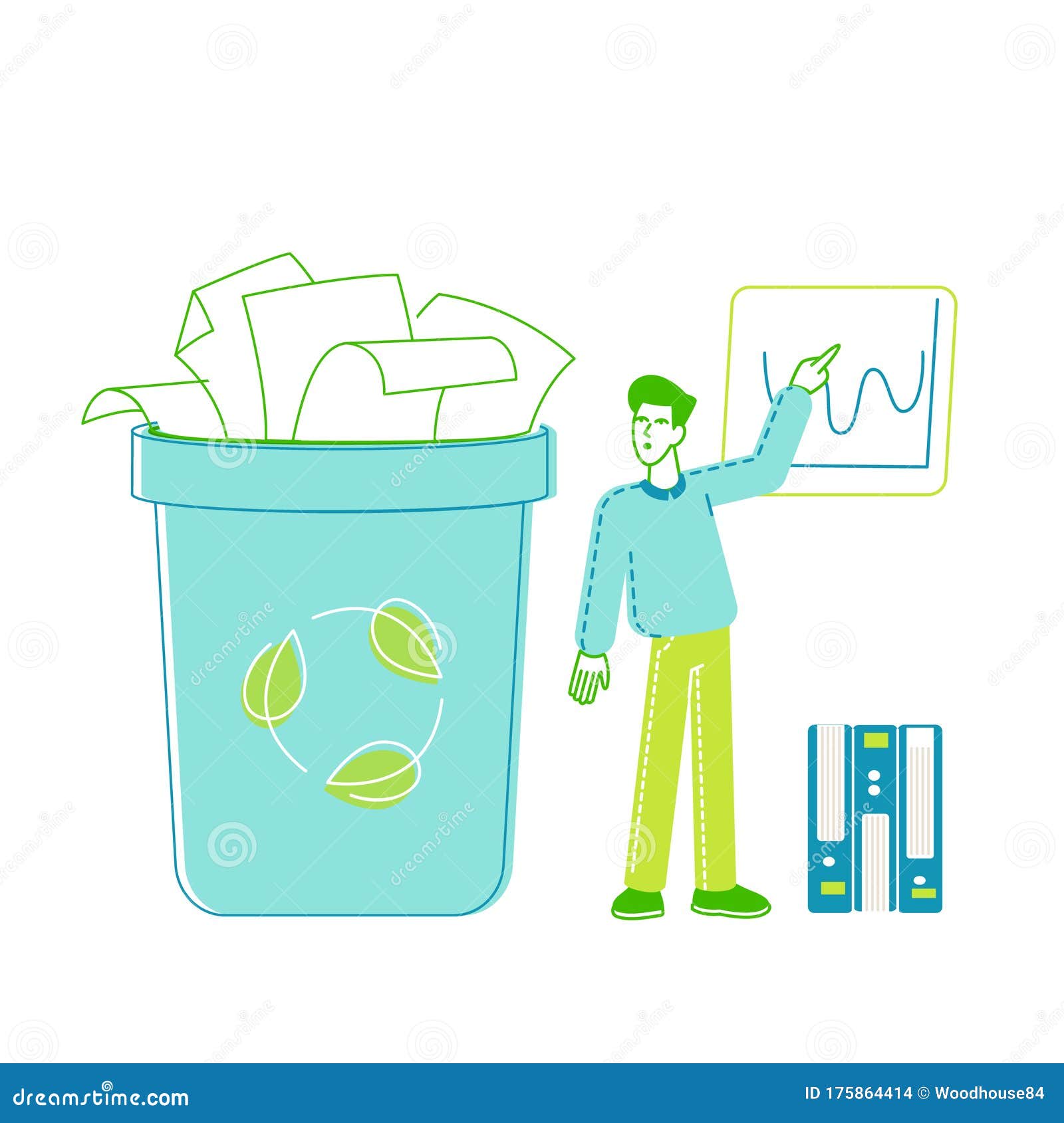 Man Performing Growing Arrow Chart with Statistics Information of Using ...