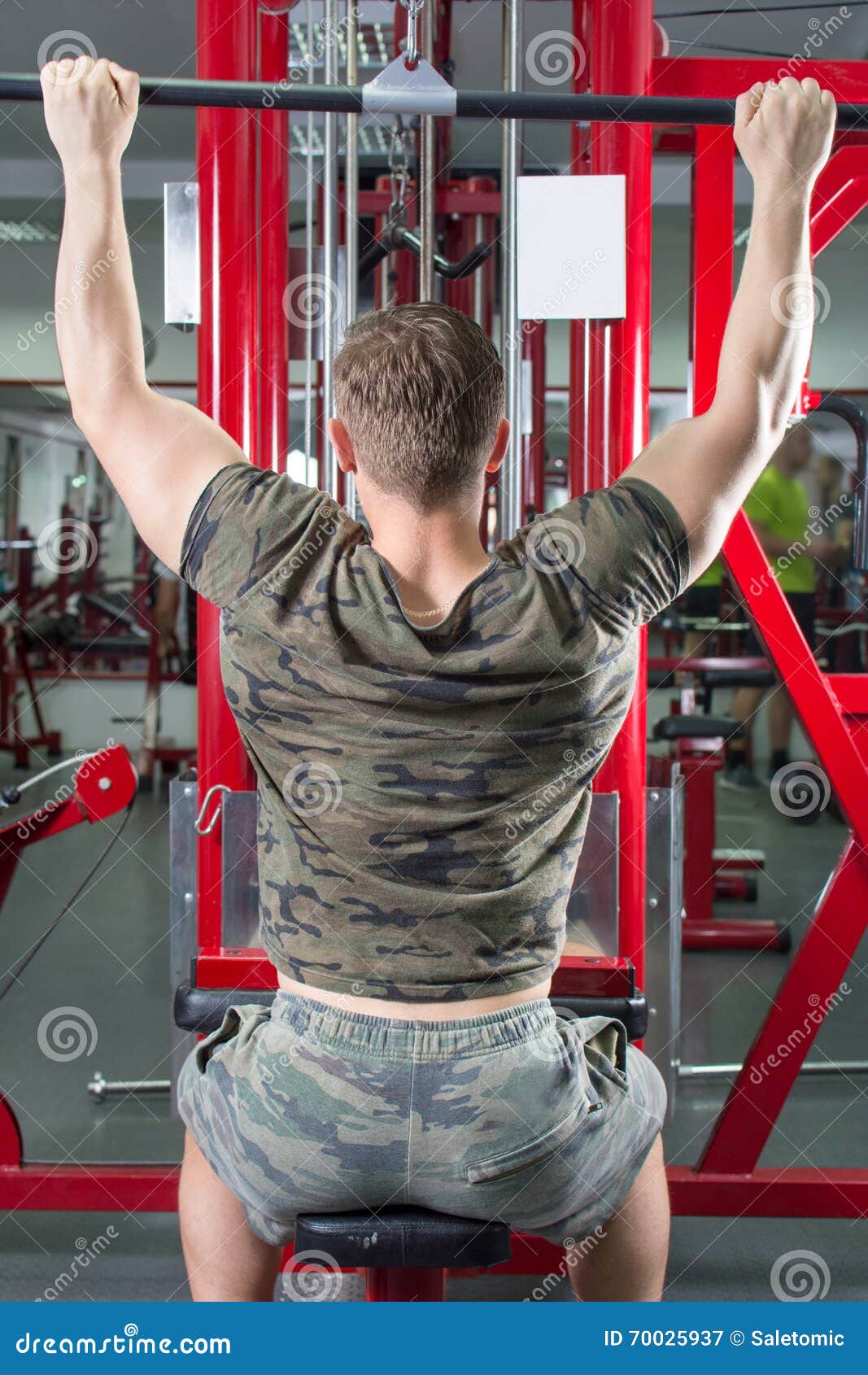 Man Performing Lat Pulldown at the Gym Stock Image - Image of fitness ...