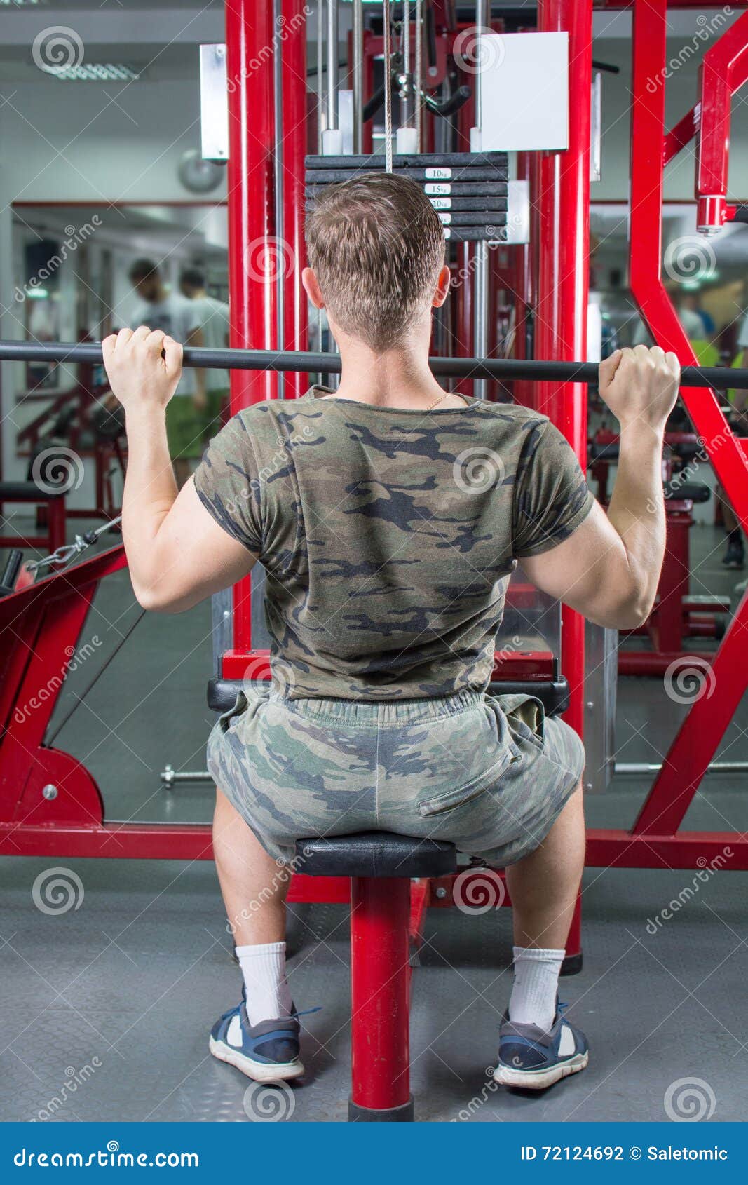 Man Performing Lat Pulldown at the Gym Stock Photo - Image of lats ...