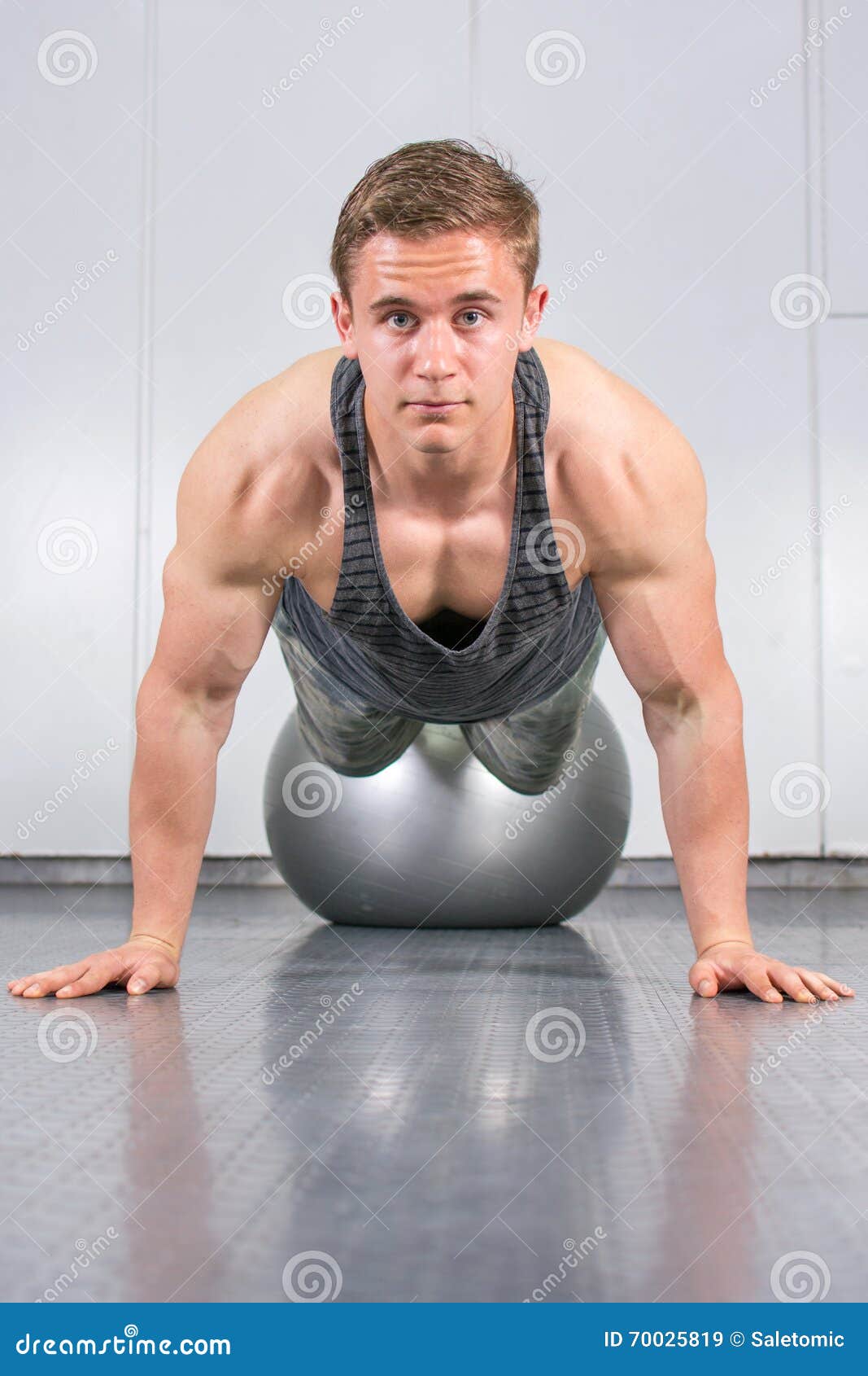 Man Performing Push Ups at the Gym Stock Image - Image of experienced ...