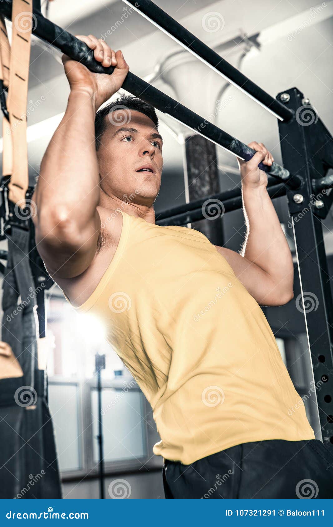 Man Performs Lifting Excercise Stock Image - Image of weightlifting ...