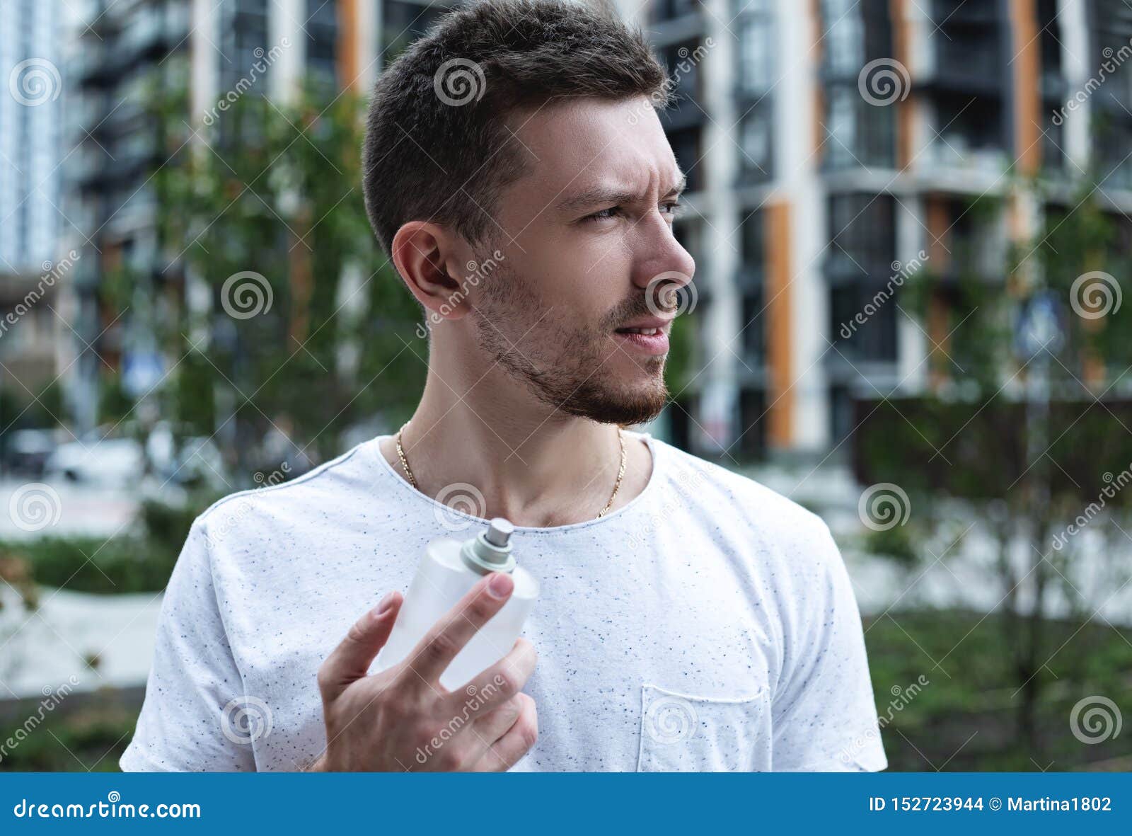 Man with perfume stock photo. Image of happy, modern - 152723944