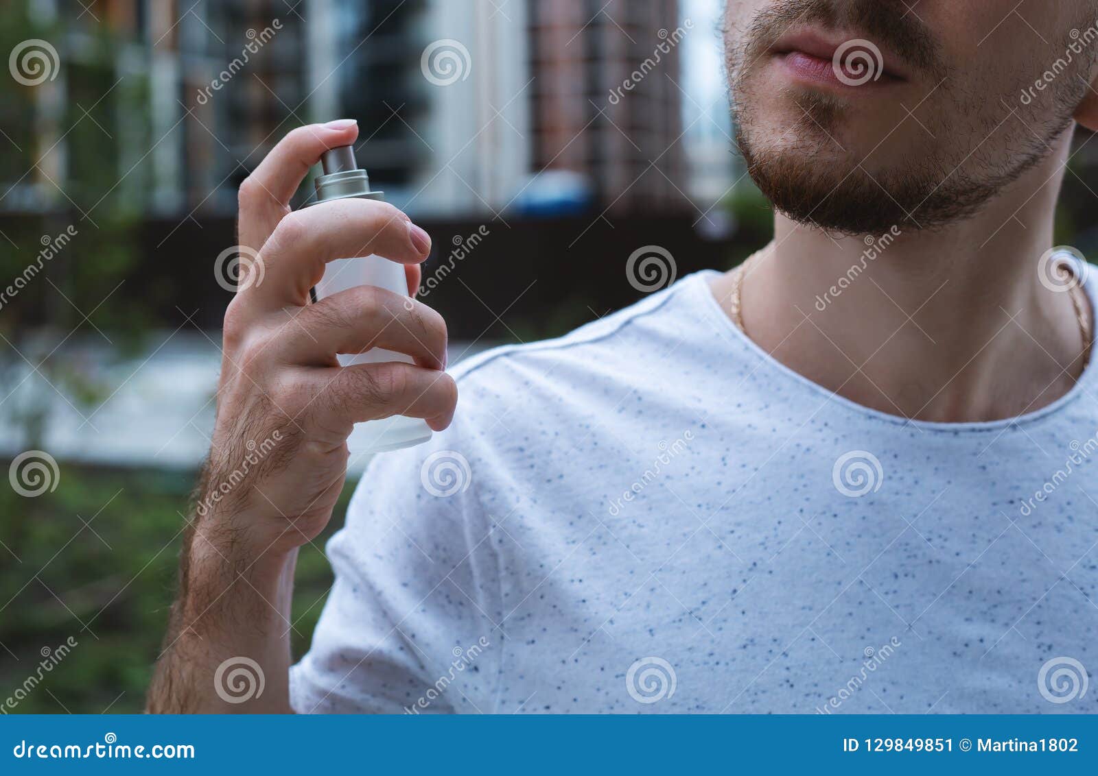 Man with perfume stock image. Image of caucasian, attractive - 129849851