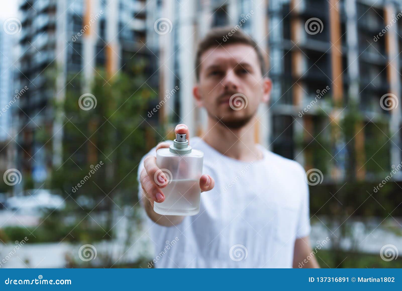 Man with perfume stock image. Image of adult, fragrance - 137316891