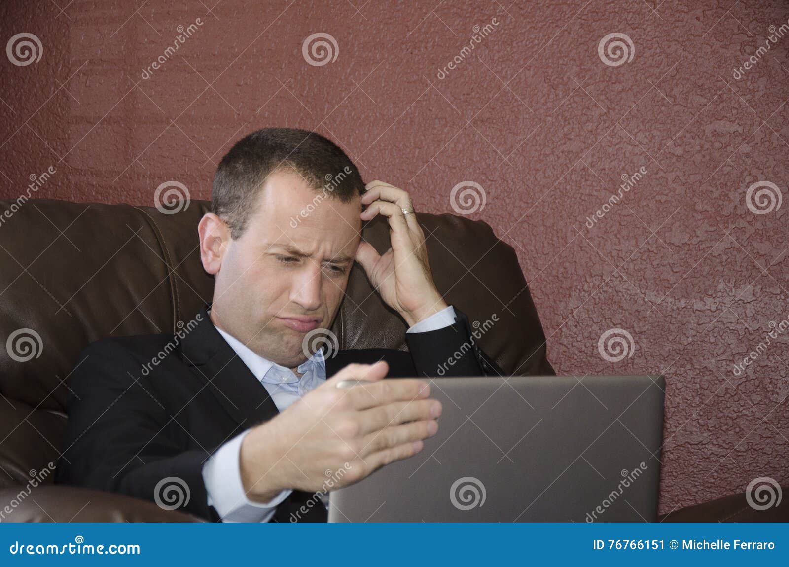 Man perplexed at work. stock image. Image of attire, suit - 76766151