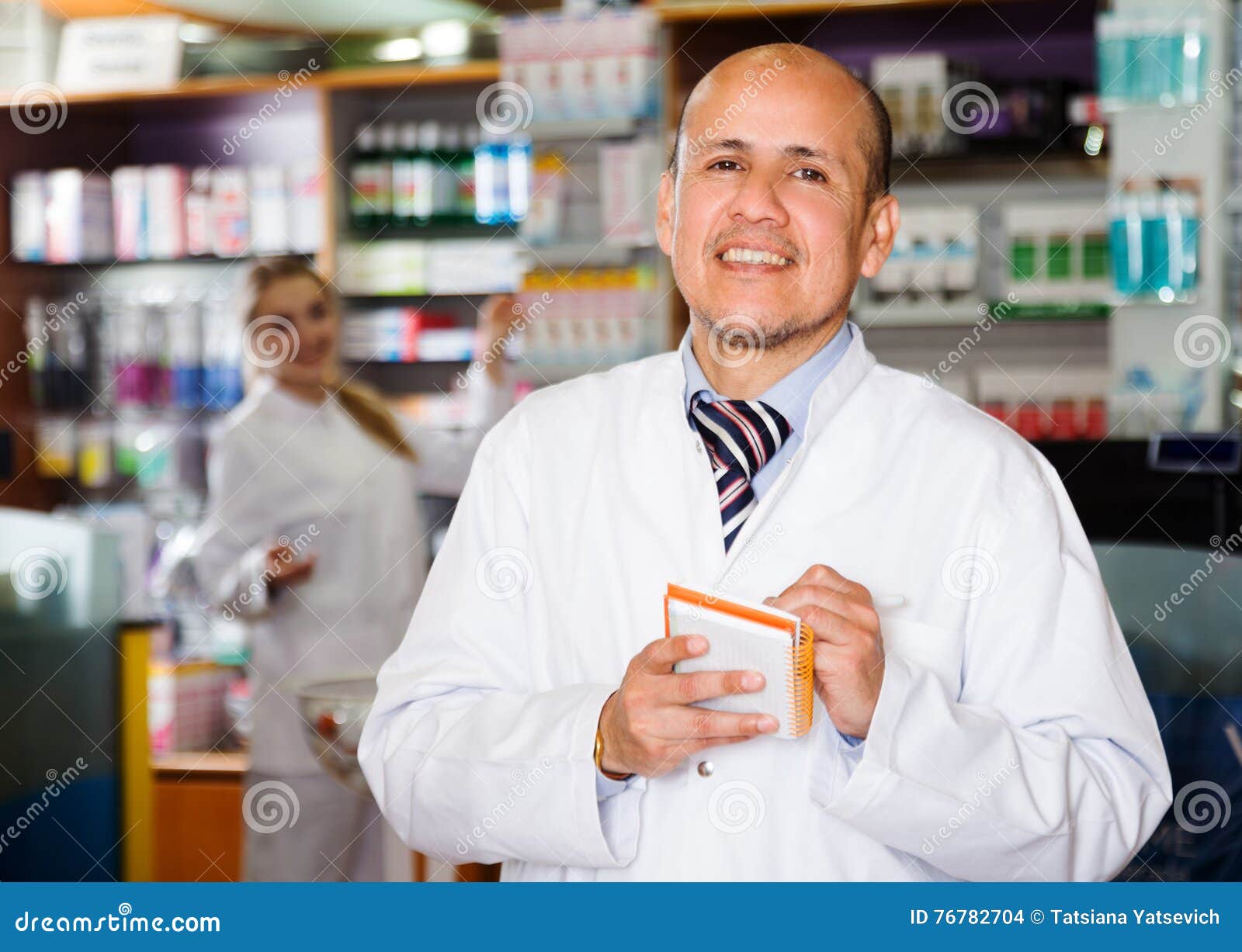 Man Pharmacist in Chemist S Shop Stock Photo - Image of latin, adult ...