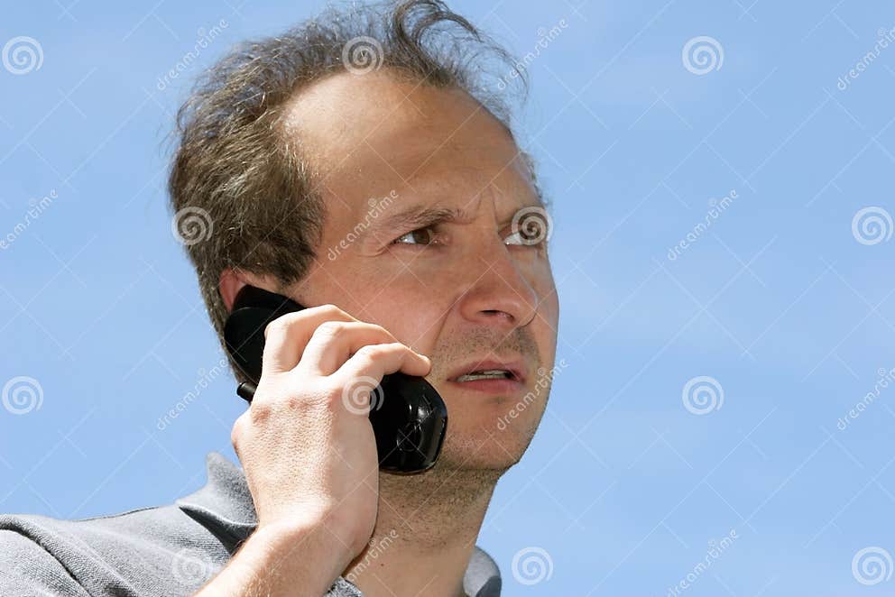 Man on the phone stock photo. Image of cellphone, problem - 106456