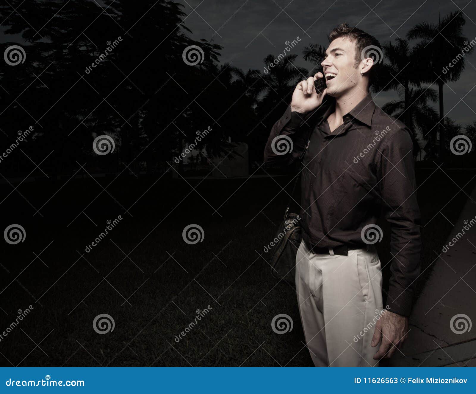 Man on the phone at night stock image. Image of talking - 11626563