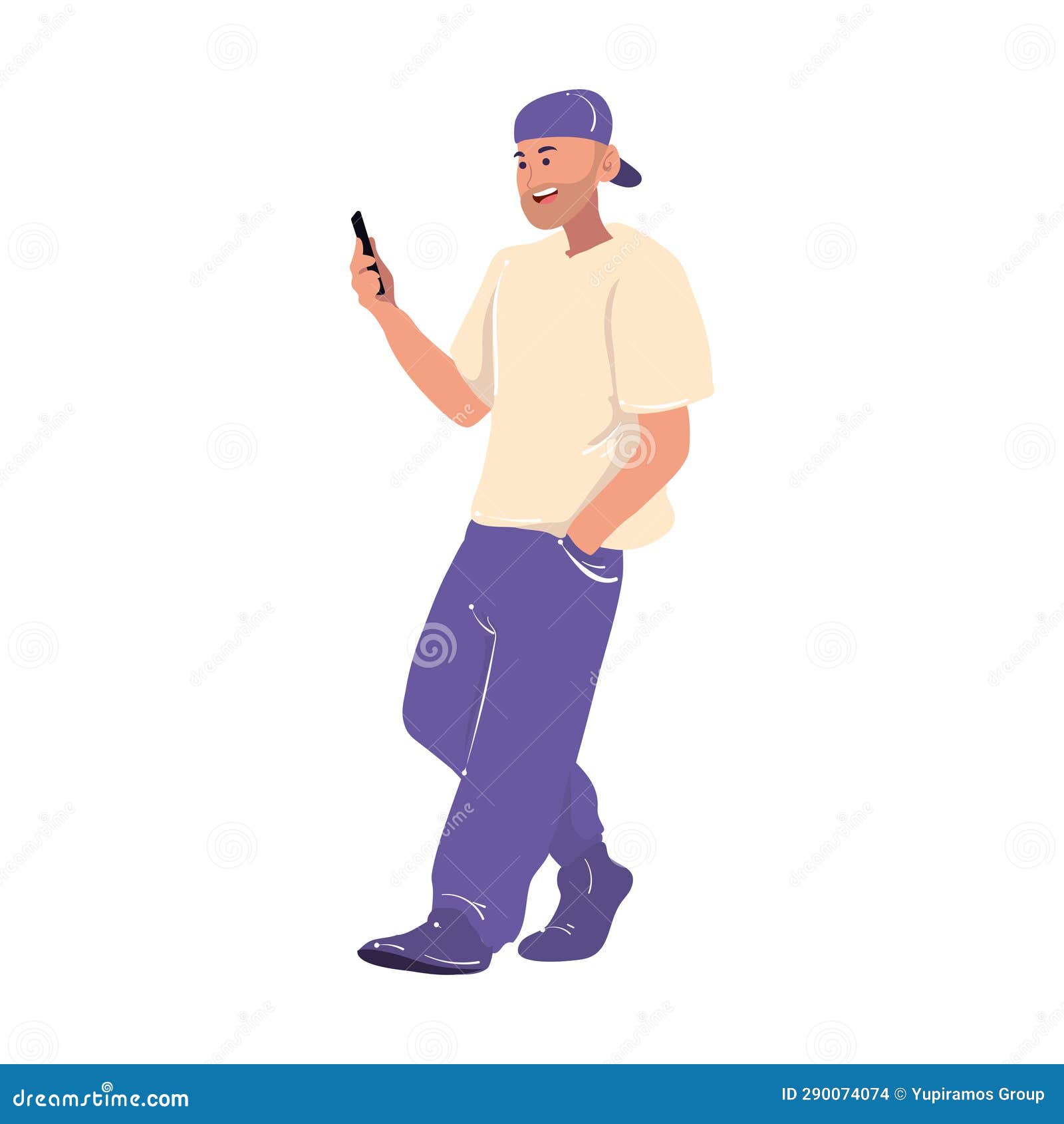 Man on the phone stock vector. Illustration of design - 290074074