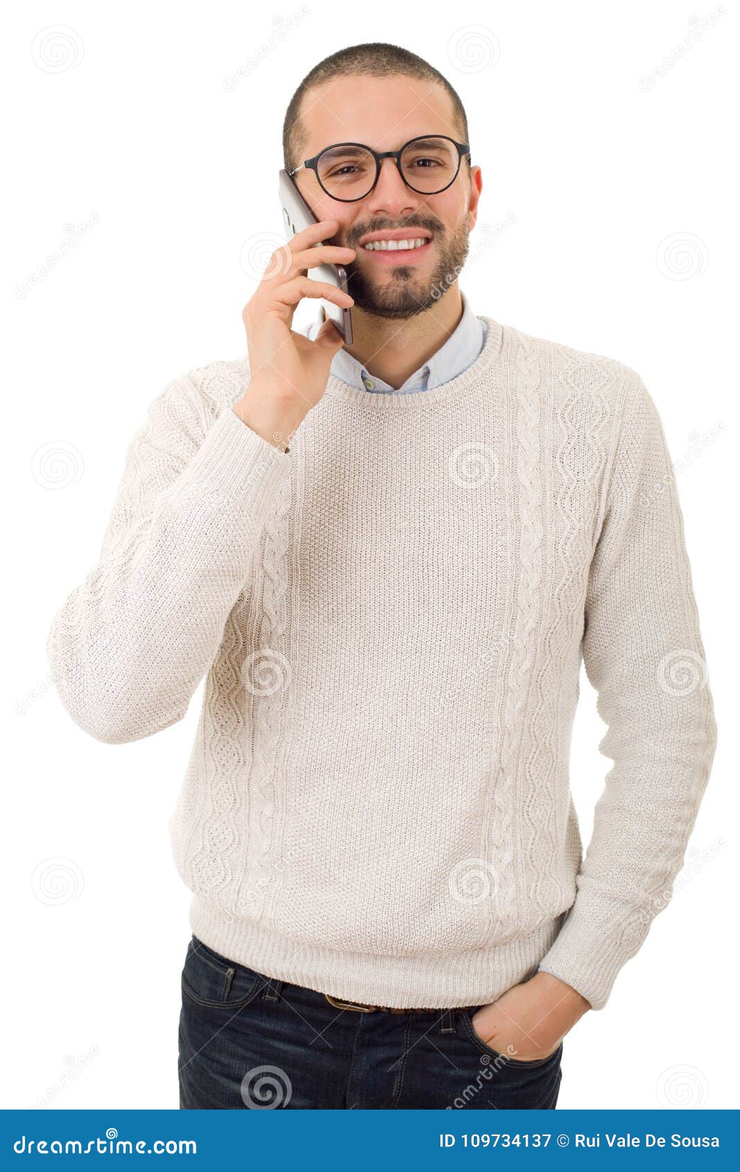 Man on the phone stock image. Image of phone, looking - 109734137