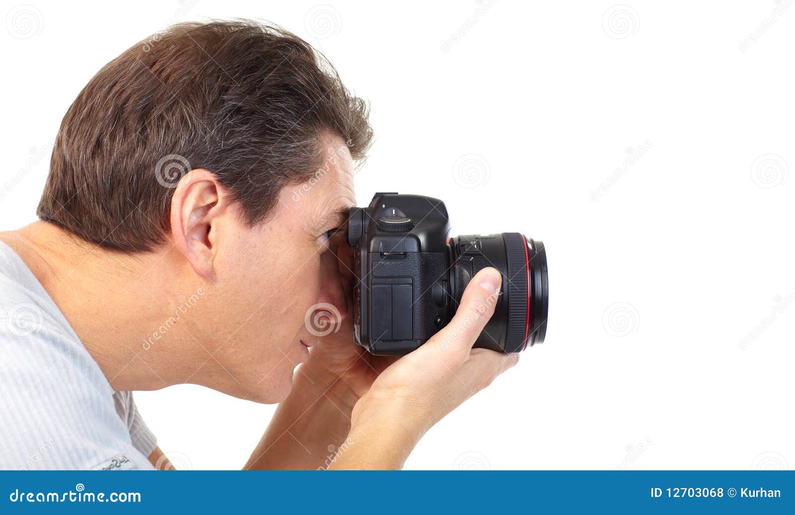 Man with photo camera stock photo. Image of shirt, casual - 12703068