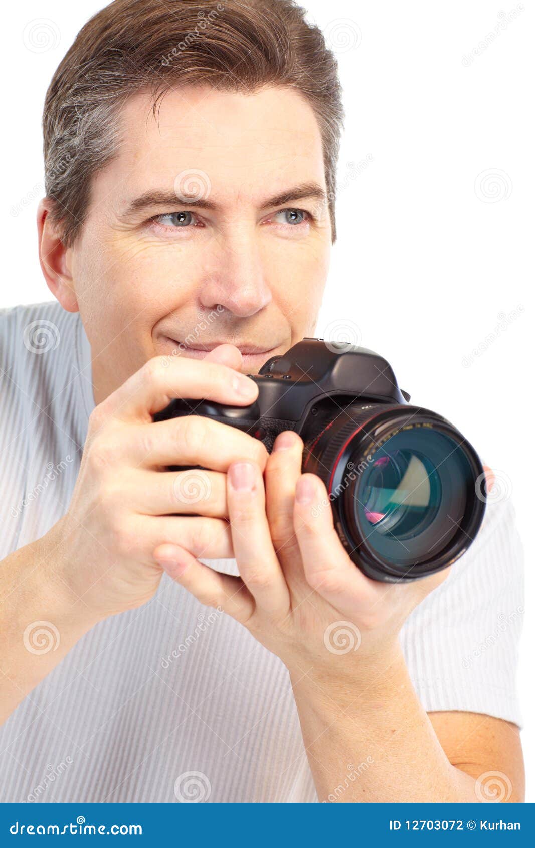 Man with photo camera stock photo. Image of person, mature - 12703072