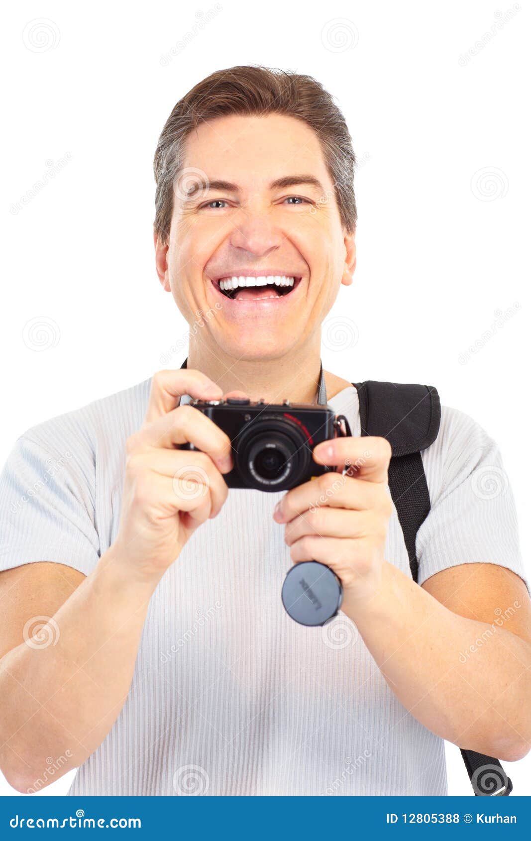 Man with photo camera stock photo. Image of male, person - 12805388