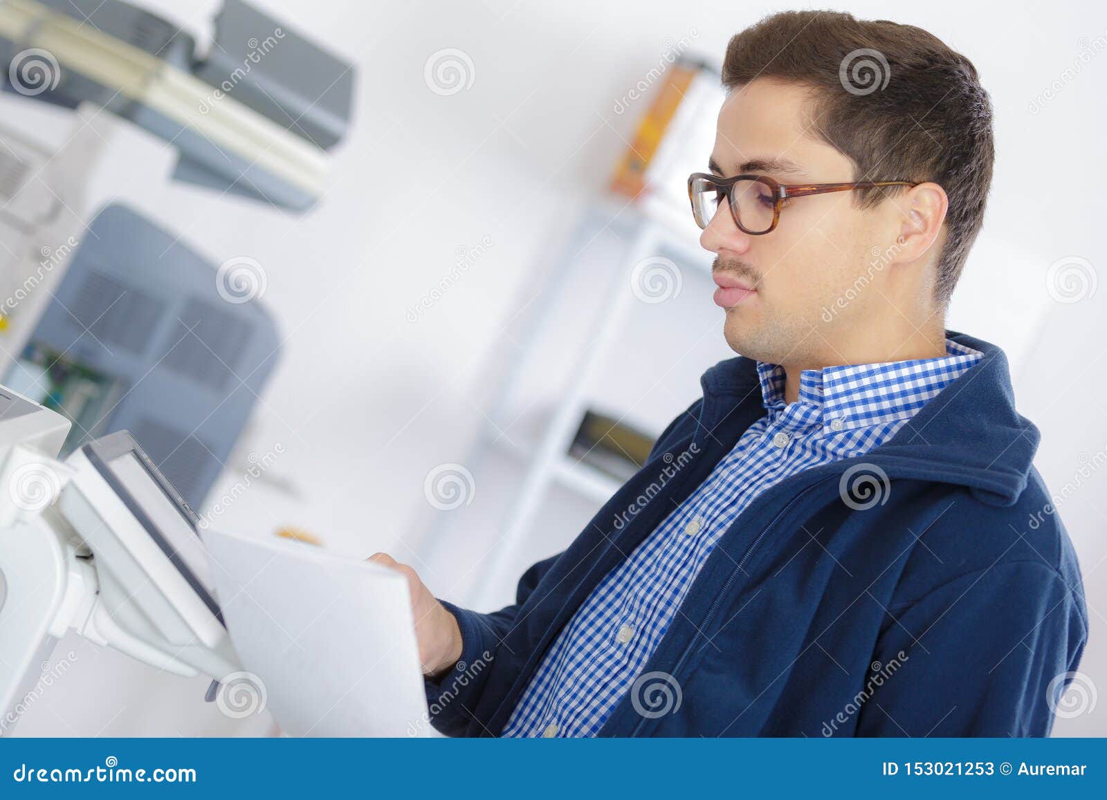 Man Photocopying a Document Stock Image - Image of network, push: 153021253