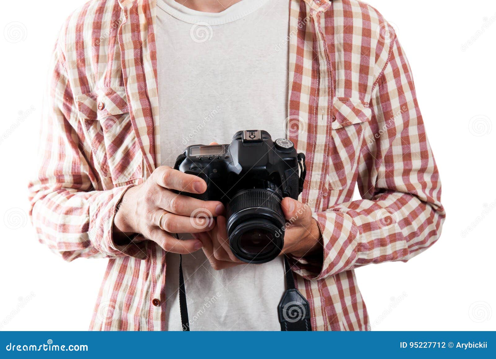 Man Photograph with Camera in Hand Stock Photo - Image of male ...