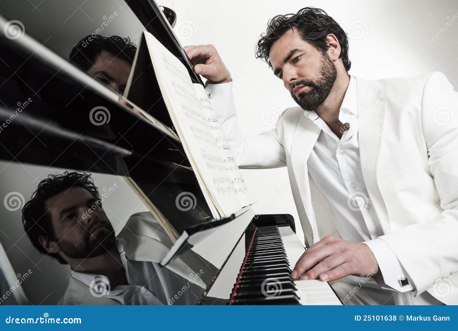 Man with piano stock photo. Image of classical, pianist - 25101638